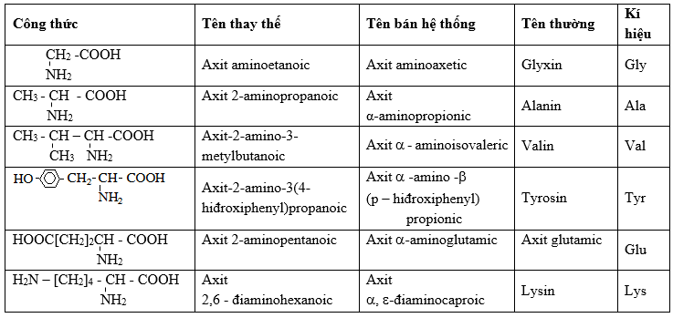 Amino axit là gì? Công thức hóa học của các amino axit thường gặp và ...