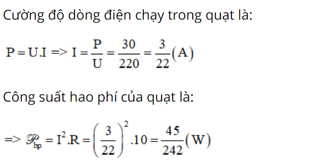 Công thức tính công suất hao phí chính xác, nhanh nhất