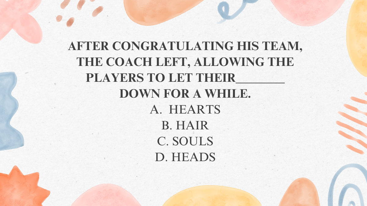 After congratulating his team, the coach left, allowing ...