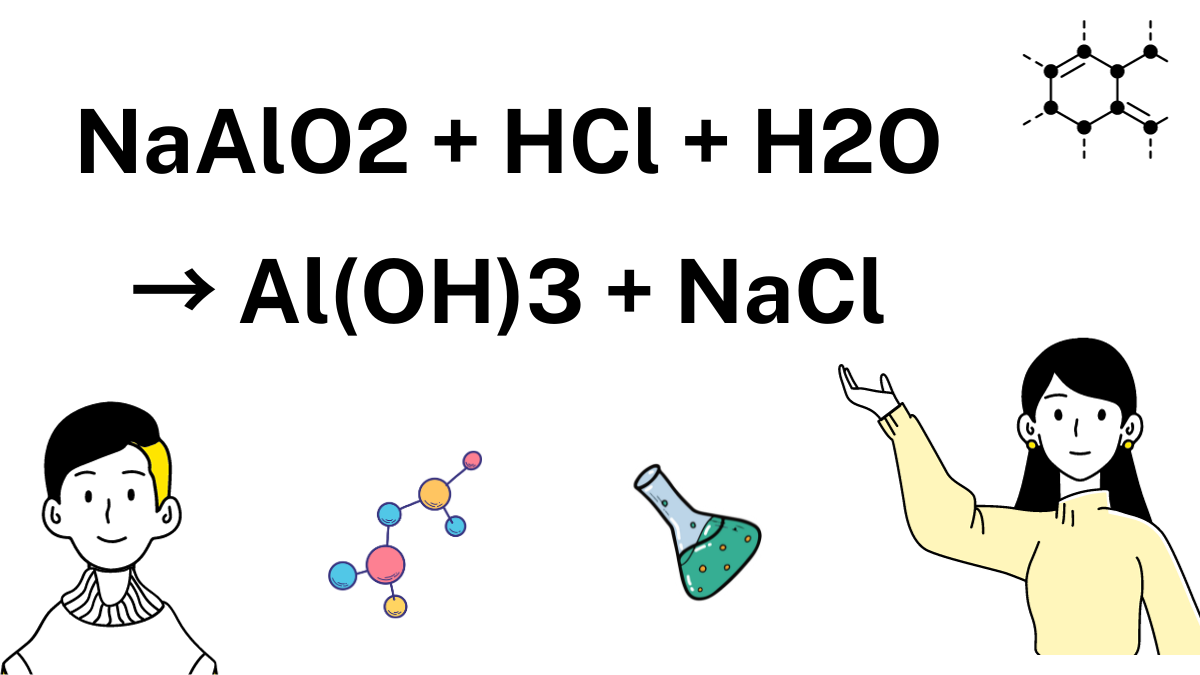 Cân bằng phương trình hoá học NaAlO2 + HCl + H2O → Al(OH)3 + NaCl