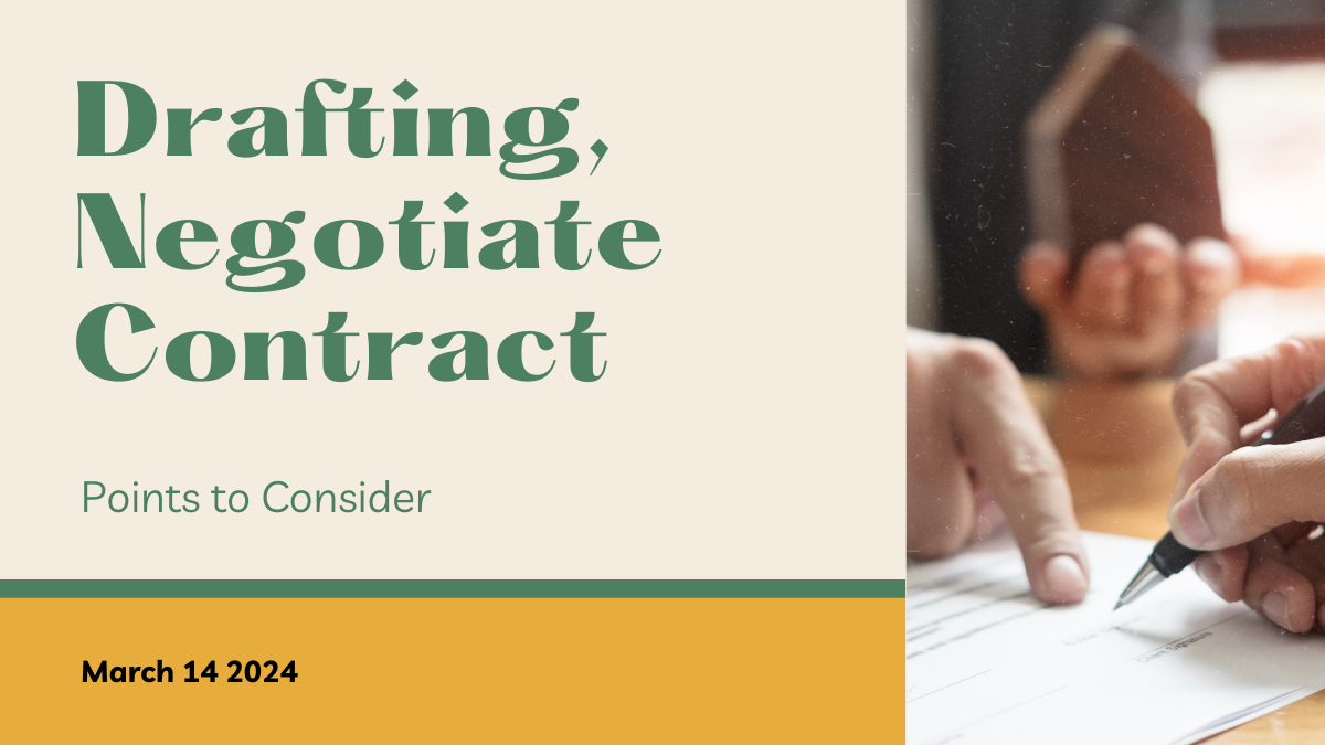 Points to Consider while Drafting and Negotiating Contracts