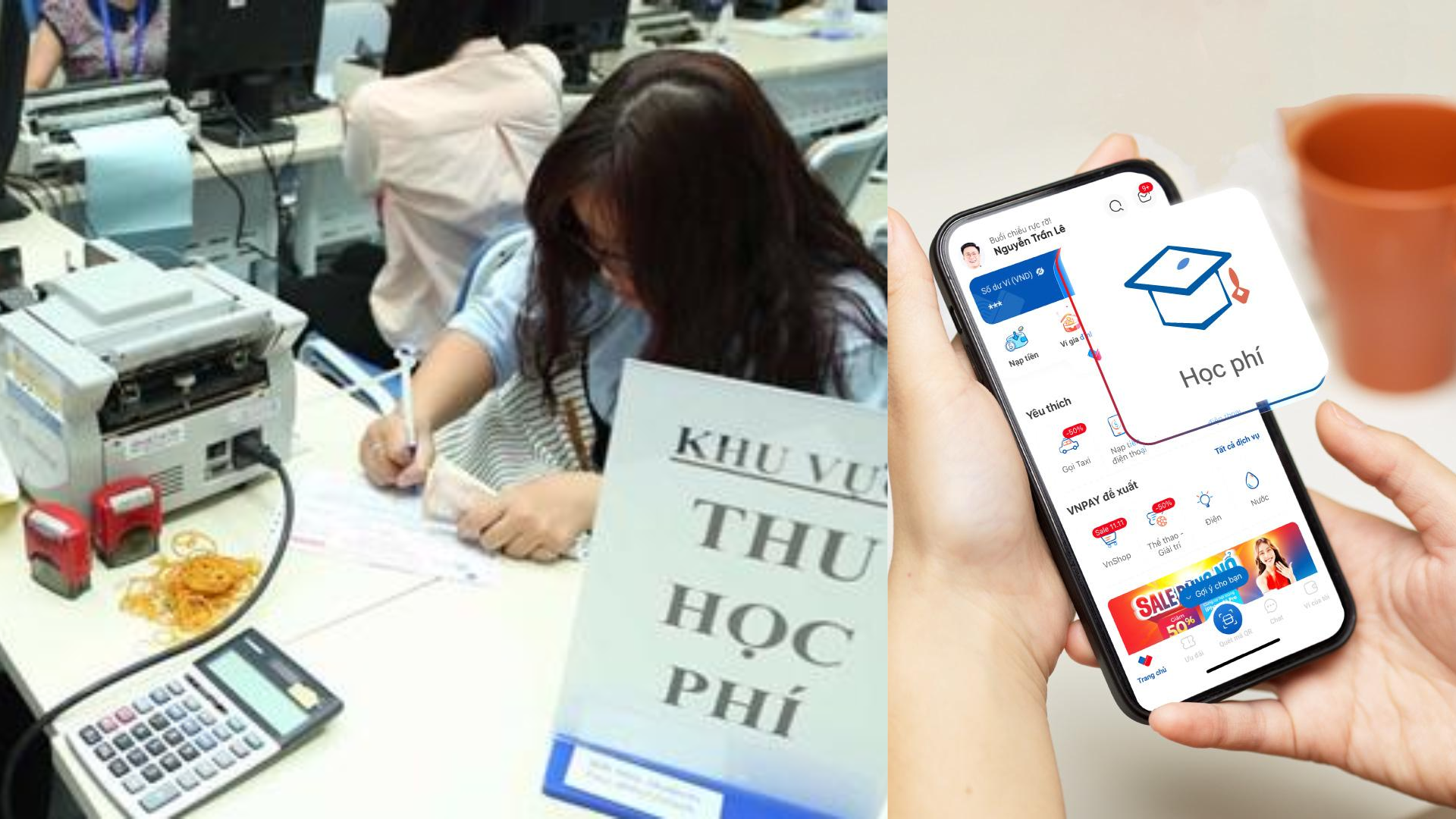 Hướng dẫn thanh toán học phí không dùng tiền mặt