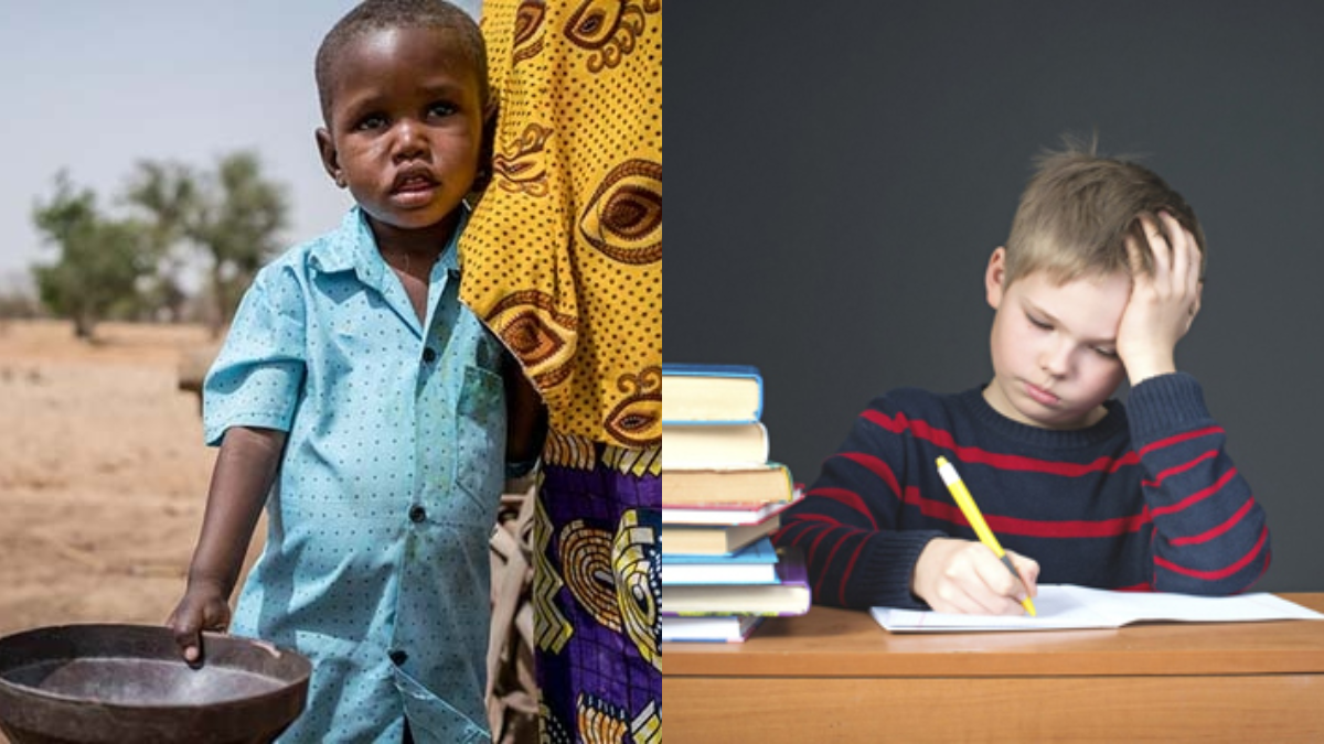 In Africa, many children die from not having enough food.