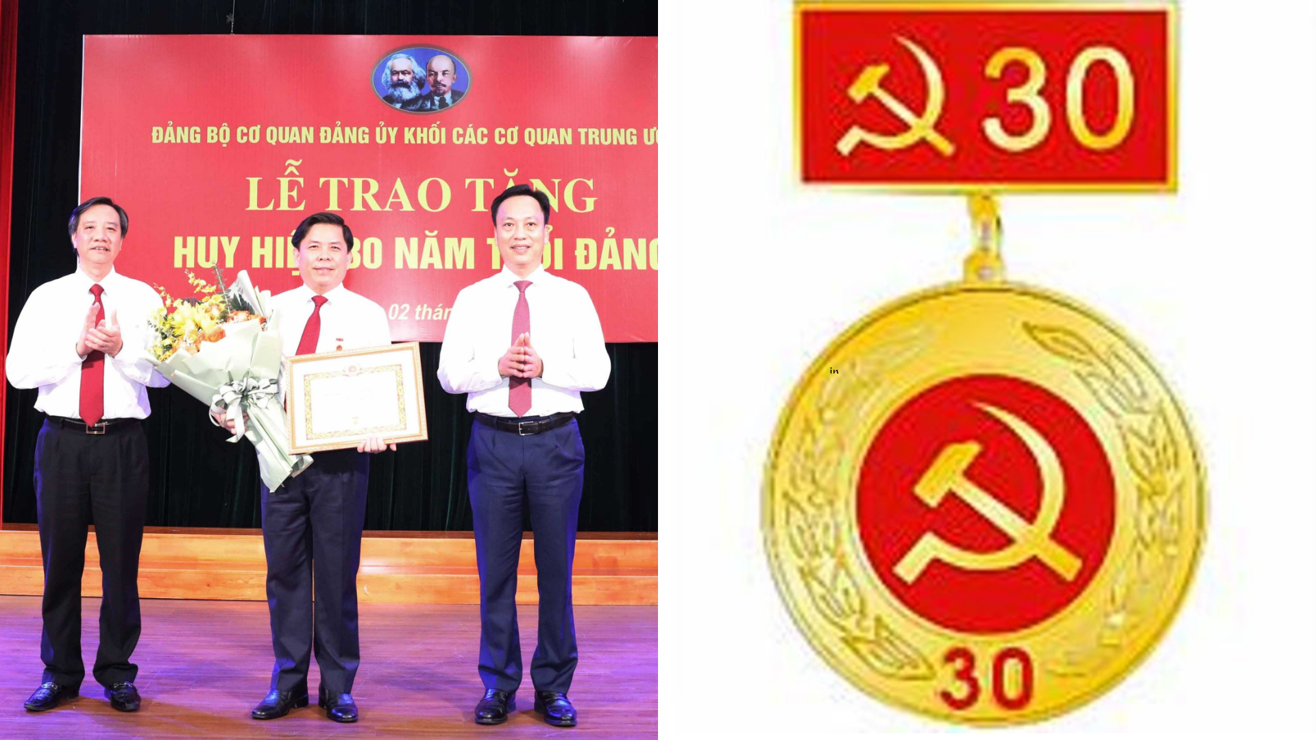 Mức tiền thưởng cho Đảng viên có Huy hiệu 30 năm tuổi Đảng?