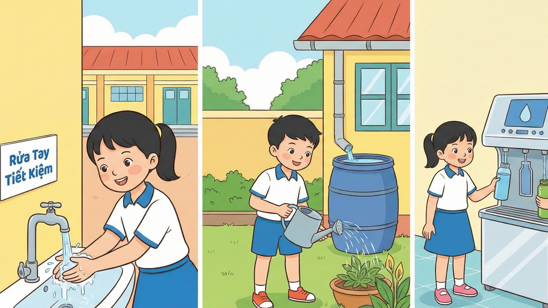 Viết một đoạn văn nêu suy nghĩ của em về việc tiết kiệm nước sạch