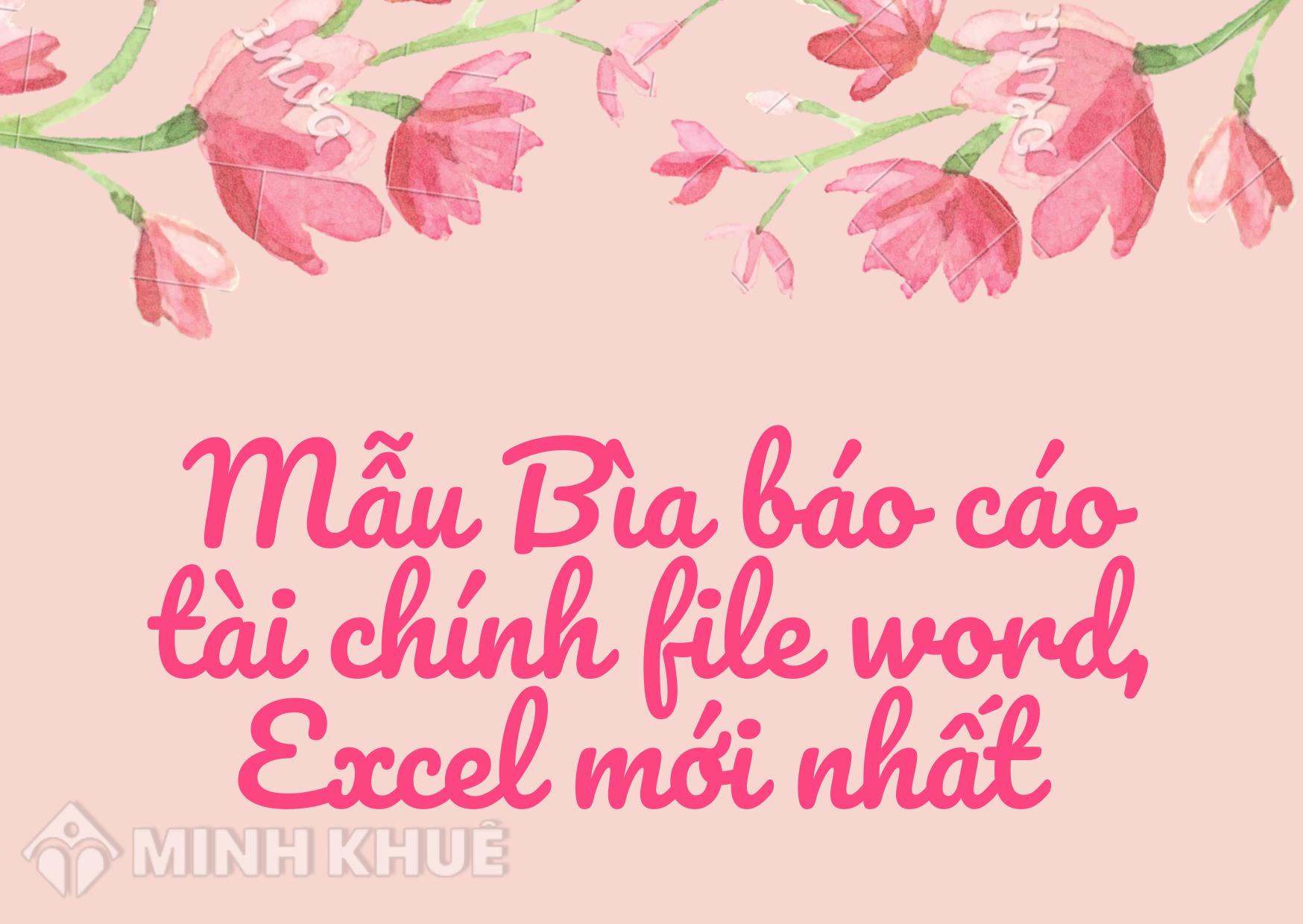 Mẫu Bìa báo cáo tài chính file word, Excel mới nhất