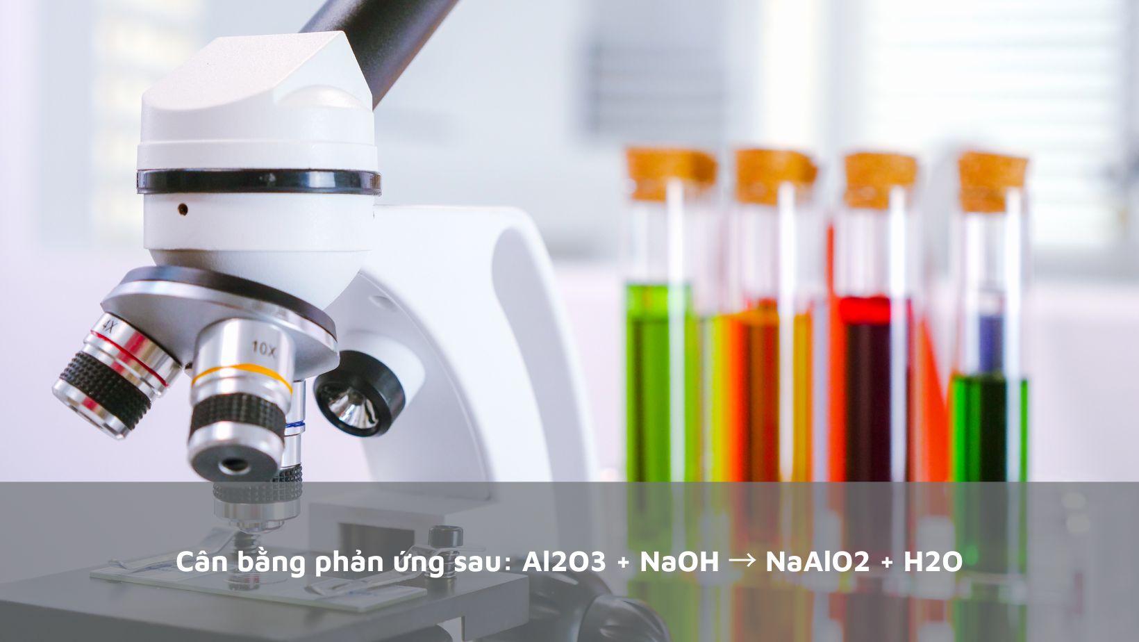 Cân bằng phản ứng sau: Al2O3 + NaOH → NaAlO2 + H2O