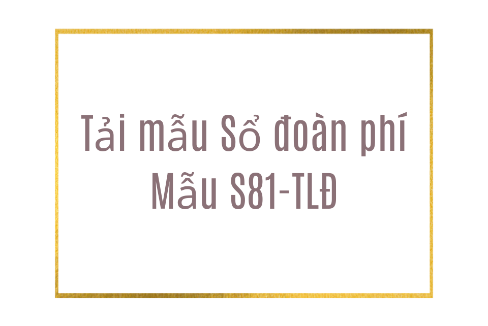 Tải mẫu Sổ đoàn phí Mẫu S81-TLĐ