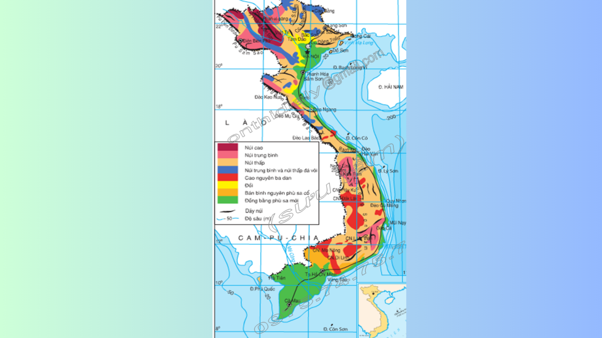 Địa lí lớp 8 Bài 28: Đặc điểm địa hình Việt Nam